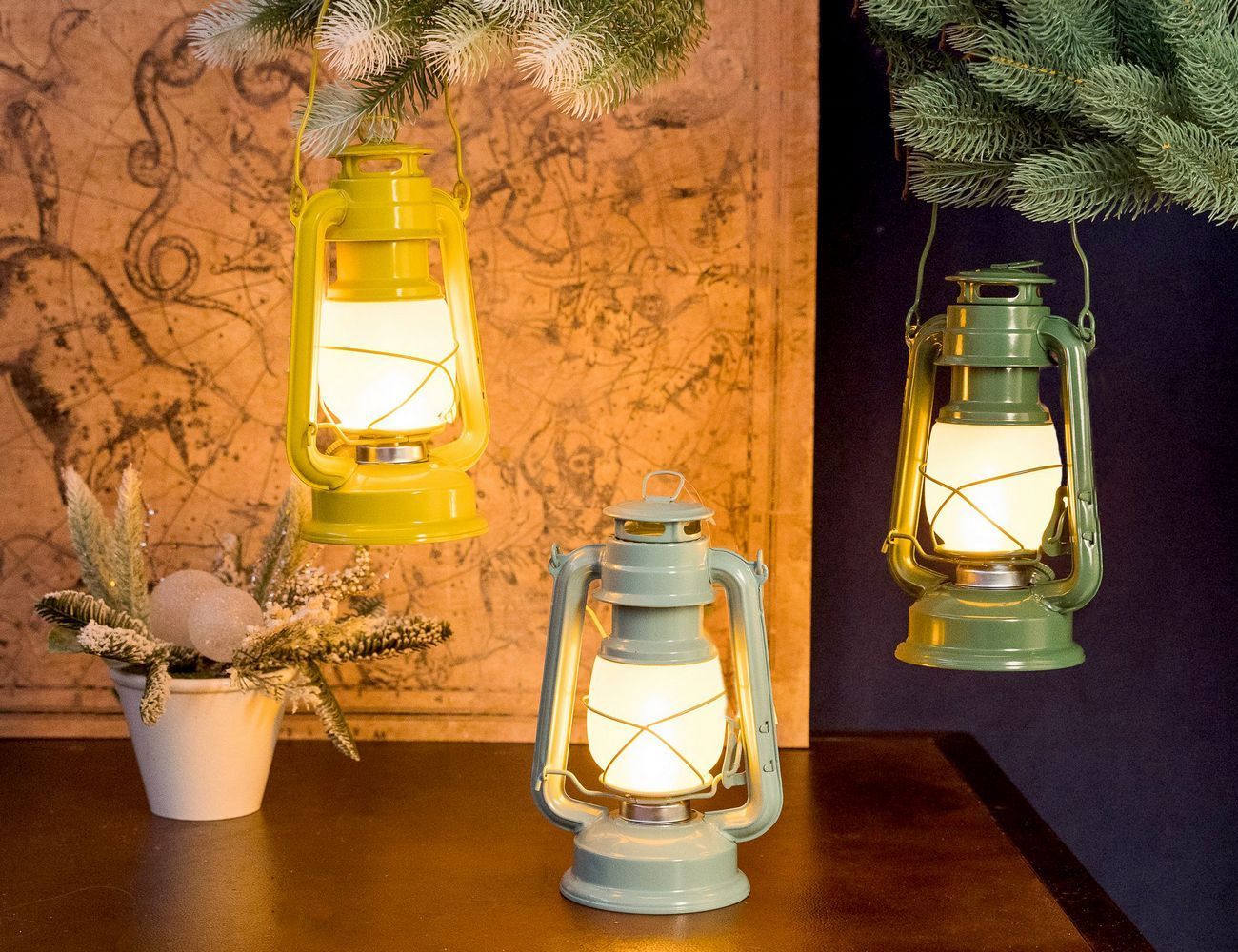 Фонарь ЛЕТУЧАЯ МЫШЬ, металл, имитация пламени, 21 LED-огонь, 24.5 см ...